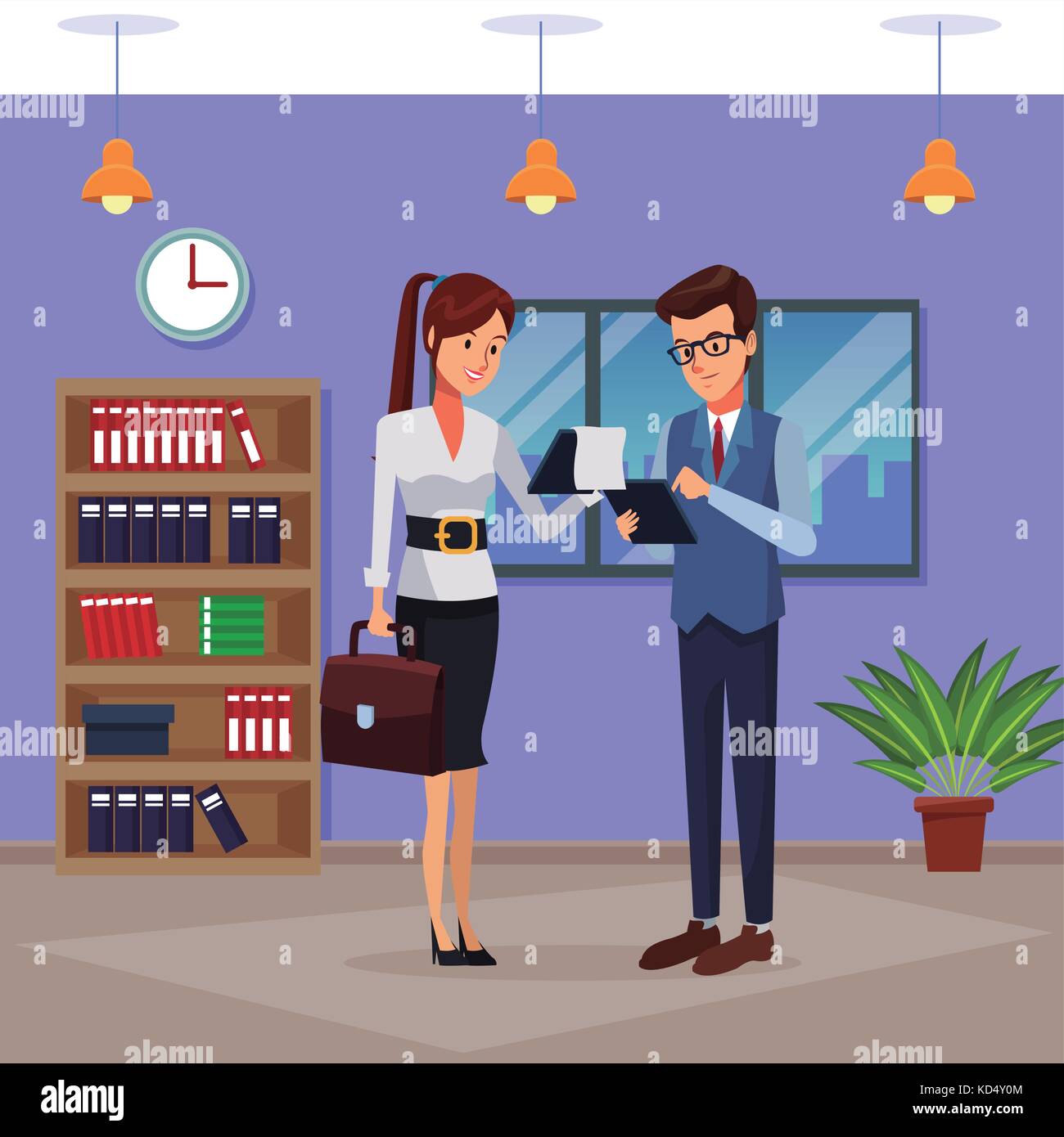 Business people in office cartoon Stock Vector Image & Art - Alamy