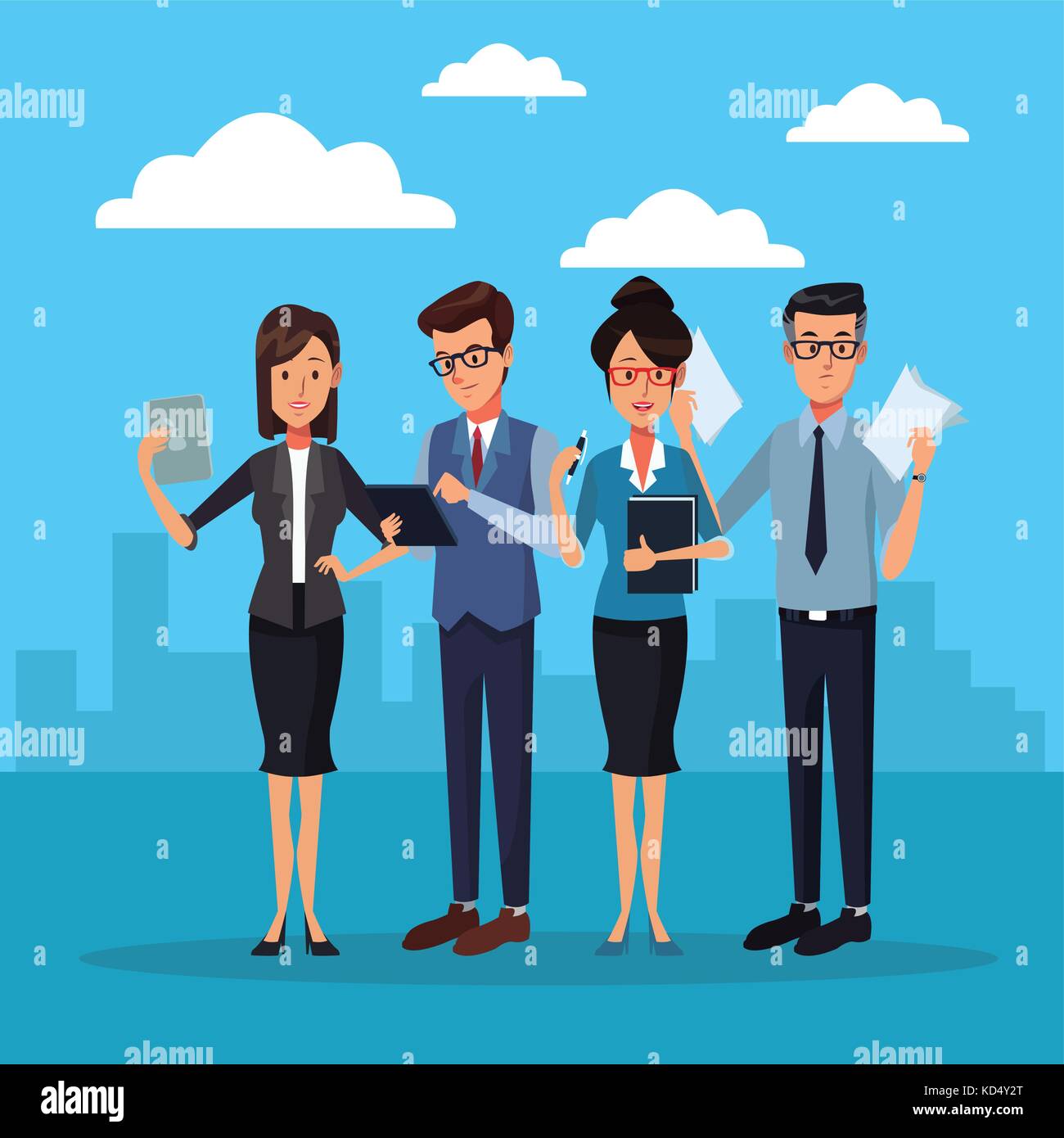 Business people outside cartoon Stock Vector Image & Art - Alamy