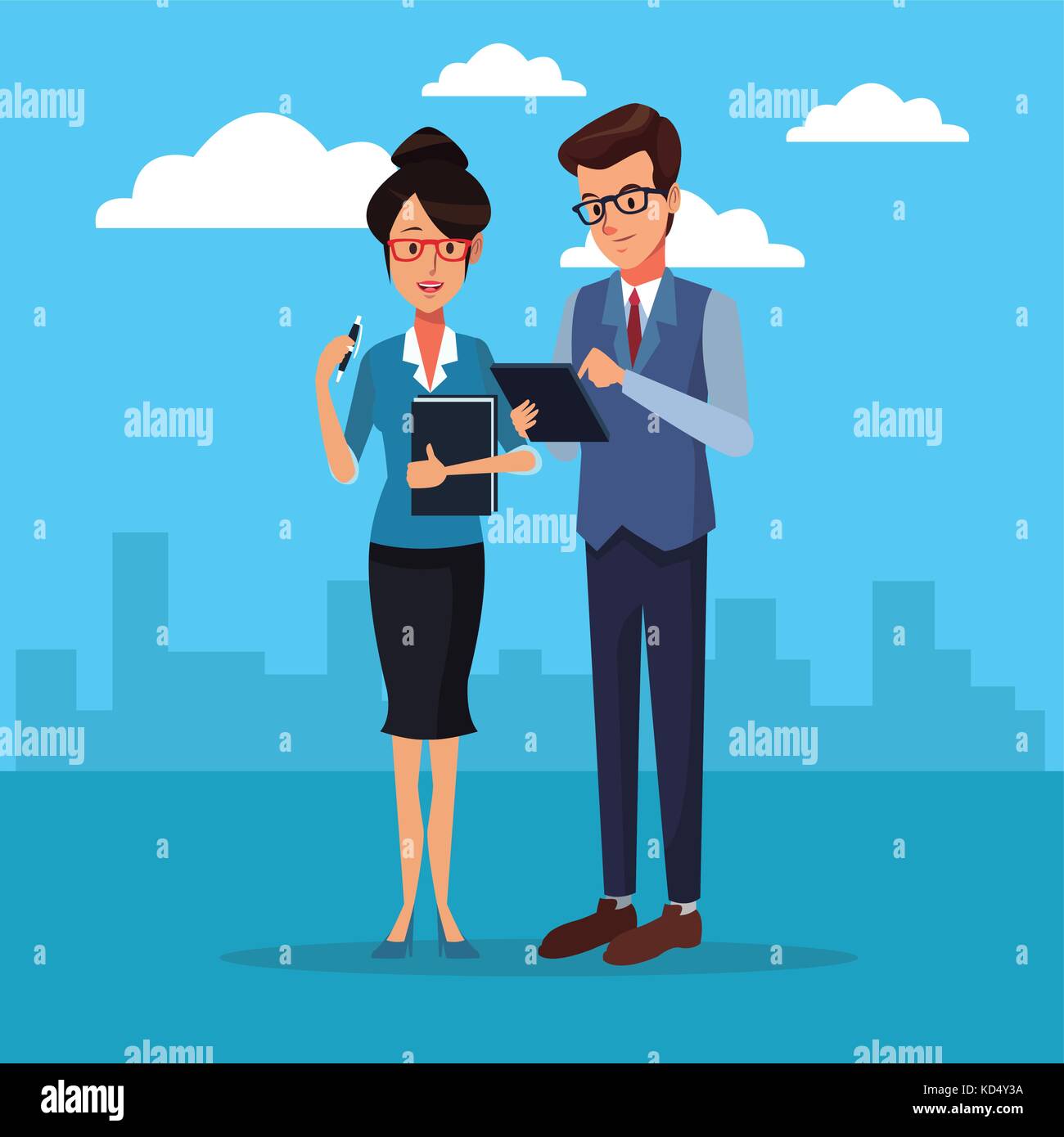 Business people outside cartoon Stock Vector Image & Art - Alamy