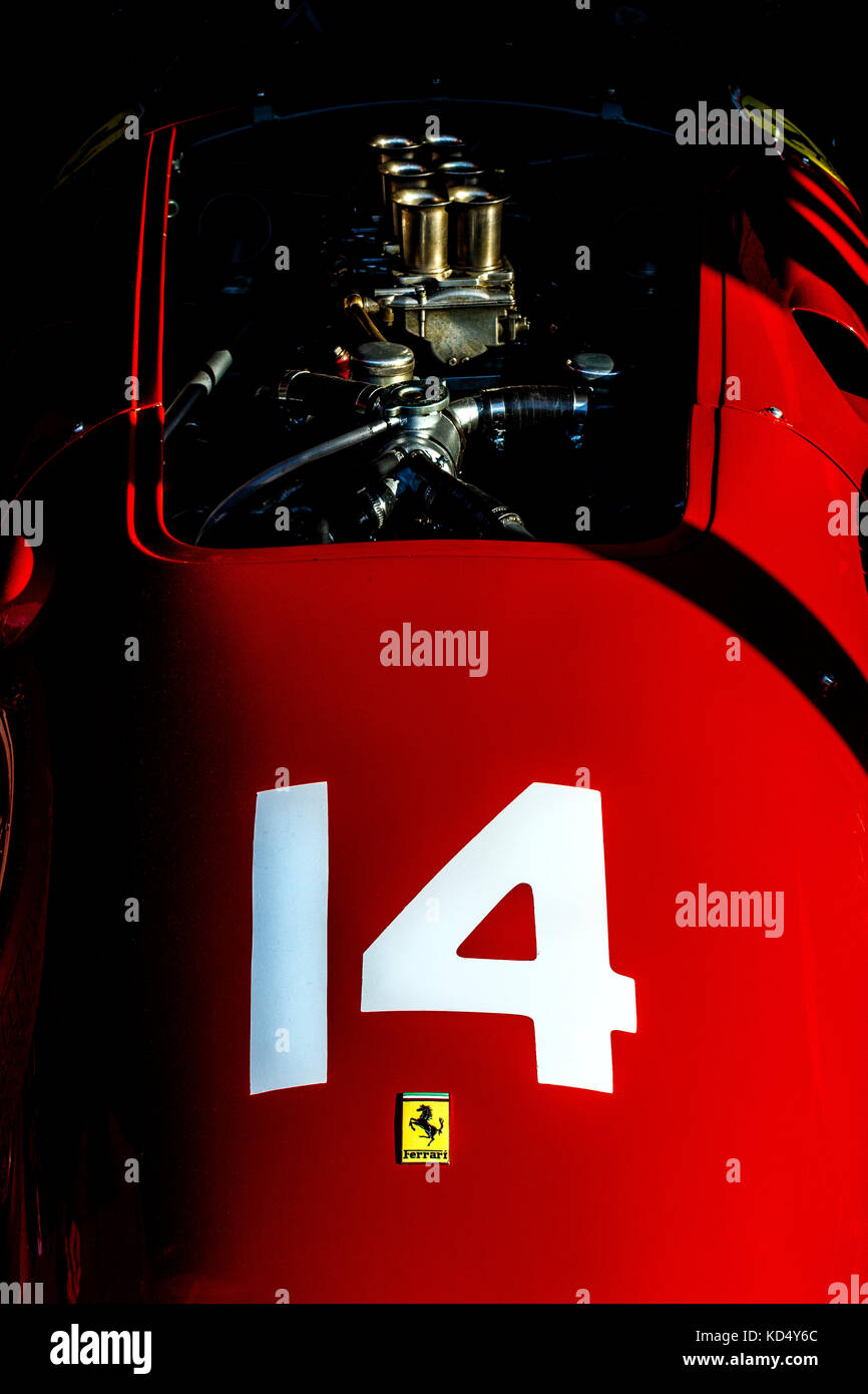Tony Smith's 1960 Ferrari 246 Dino in the paddock garage at the 2017 ...