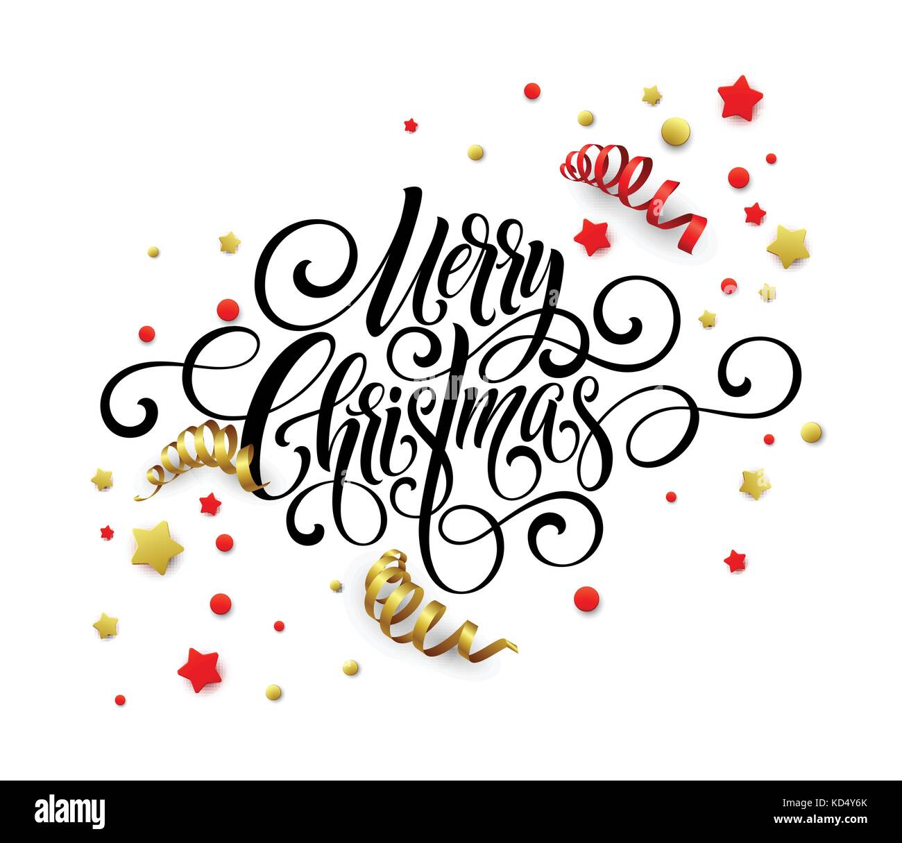 Merry Christmas handwriting script lettering. Christmas congratulatory ...