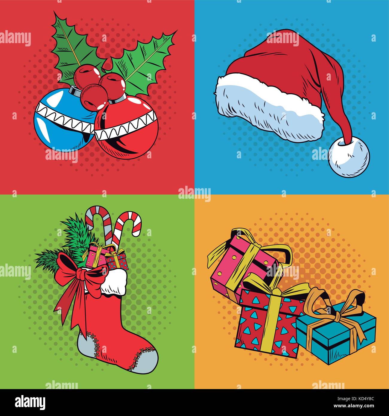 Set icons of Christmas pop art Stock Vector Image & Art - Alamy