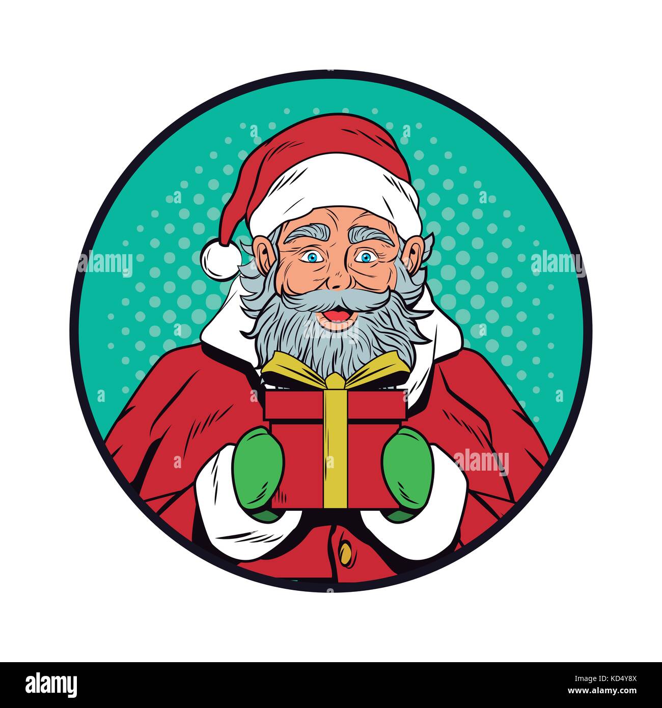 Santa claus with gift Christmas pop art Stock Vector Image & Art - Alamy