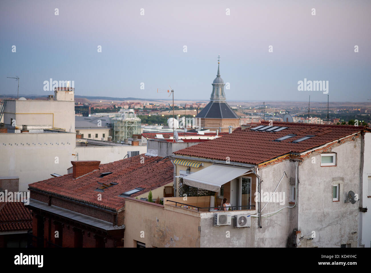 Rooftop view of part of Madrid, Spain Stock Photo - Alamy