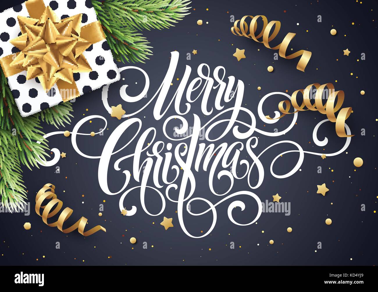 Merry Christmas handwriting script lettering. Christmas congratulatory ...