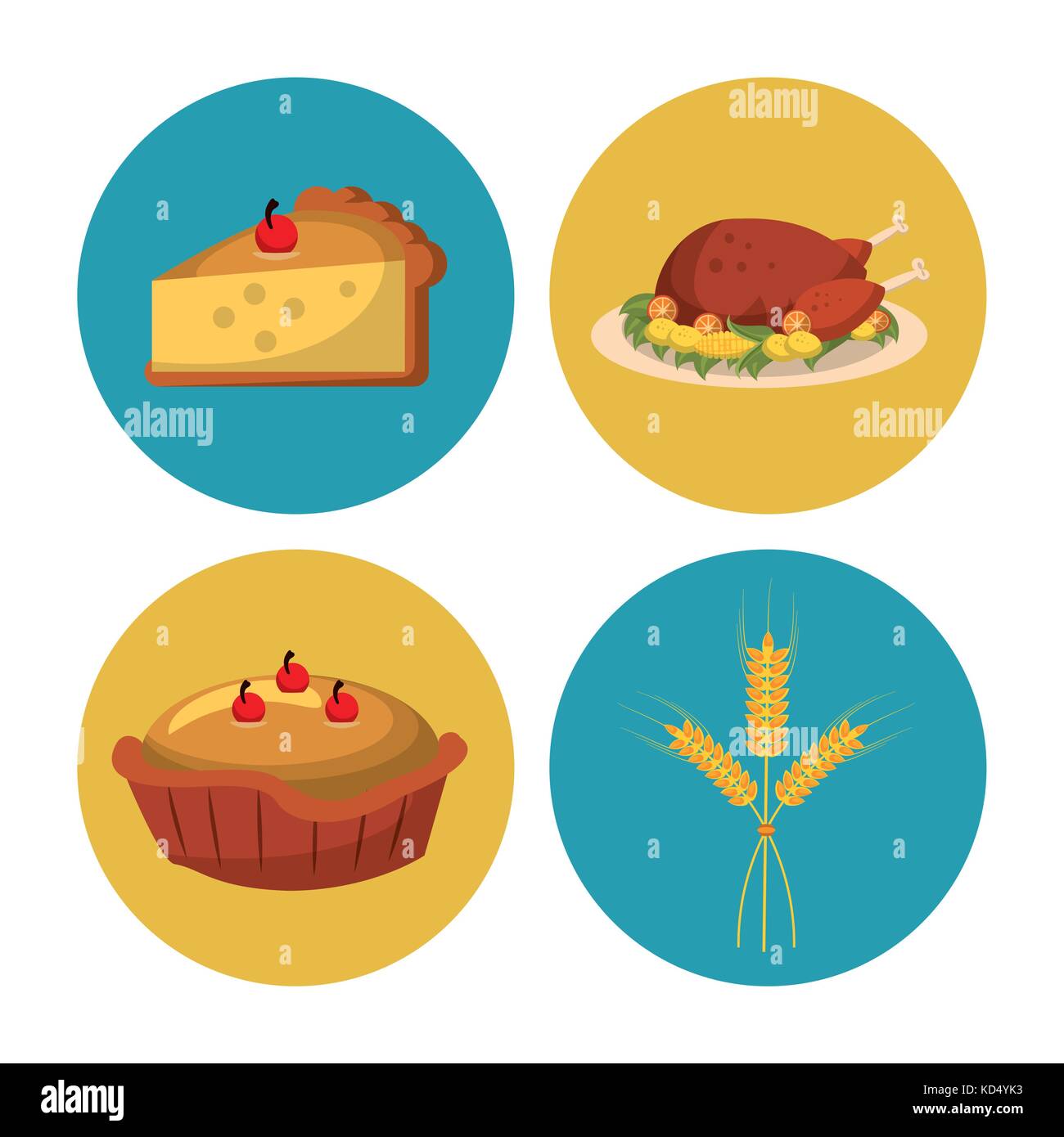 Thanksgiving meal icons hi-res stock photography and images - Alamy