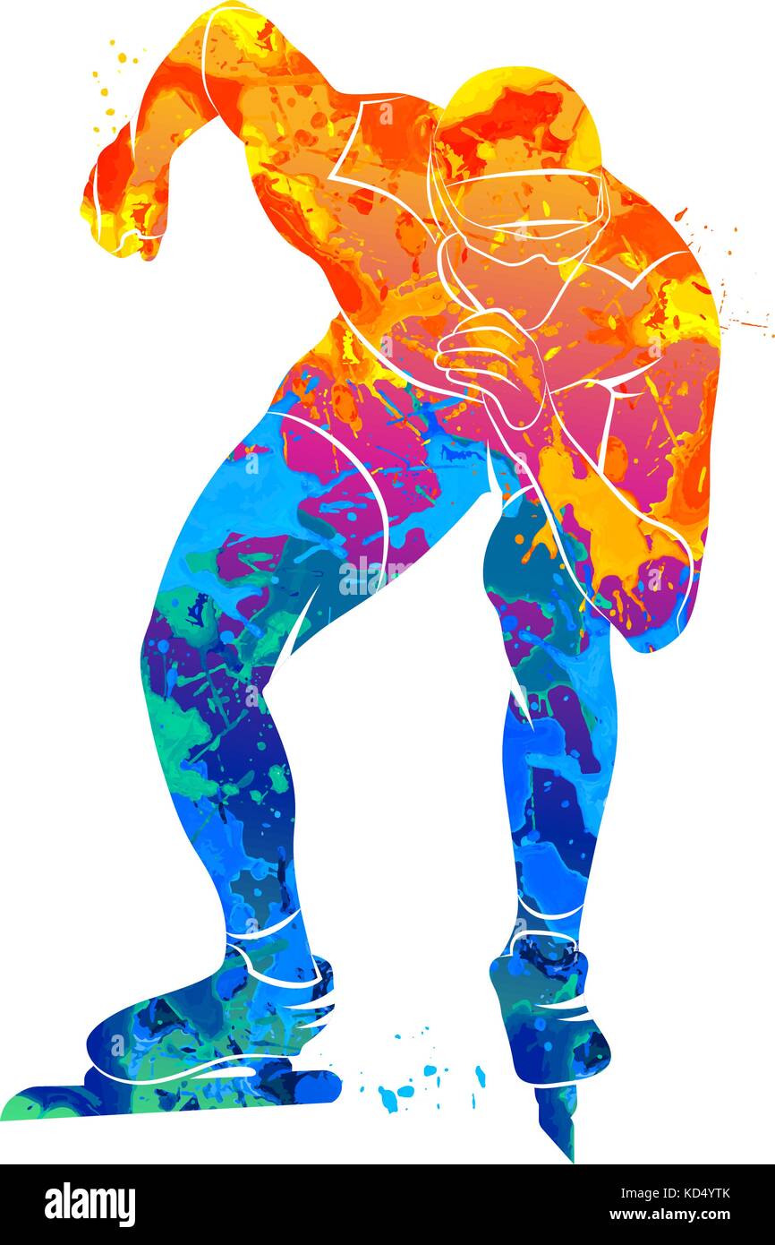 Abstract speed skaters Stock Vector Image & Art - Alamy