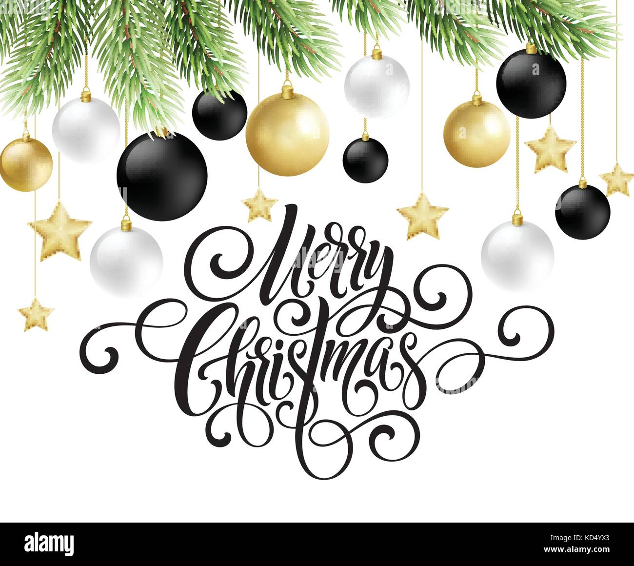 Merry Christmas handwriting script lettering. Greeting background with ...