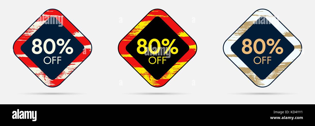 80% Off Discount Sticker. 80% Off Sale and Discount Price Banner ...