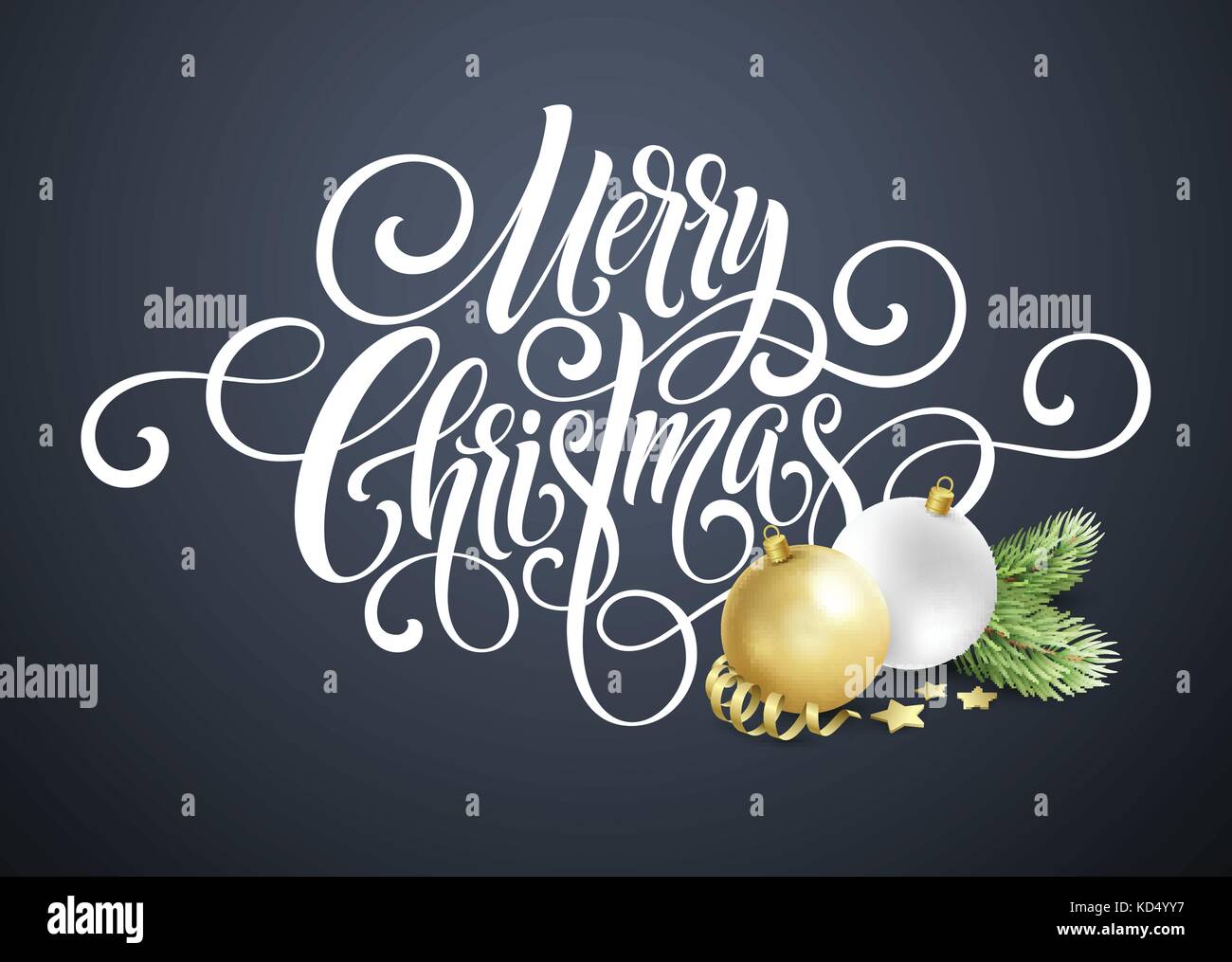Merry Christmas handwriting script lettering. Greeting background with ...