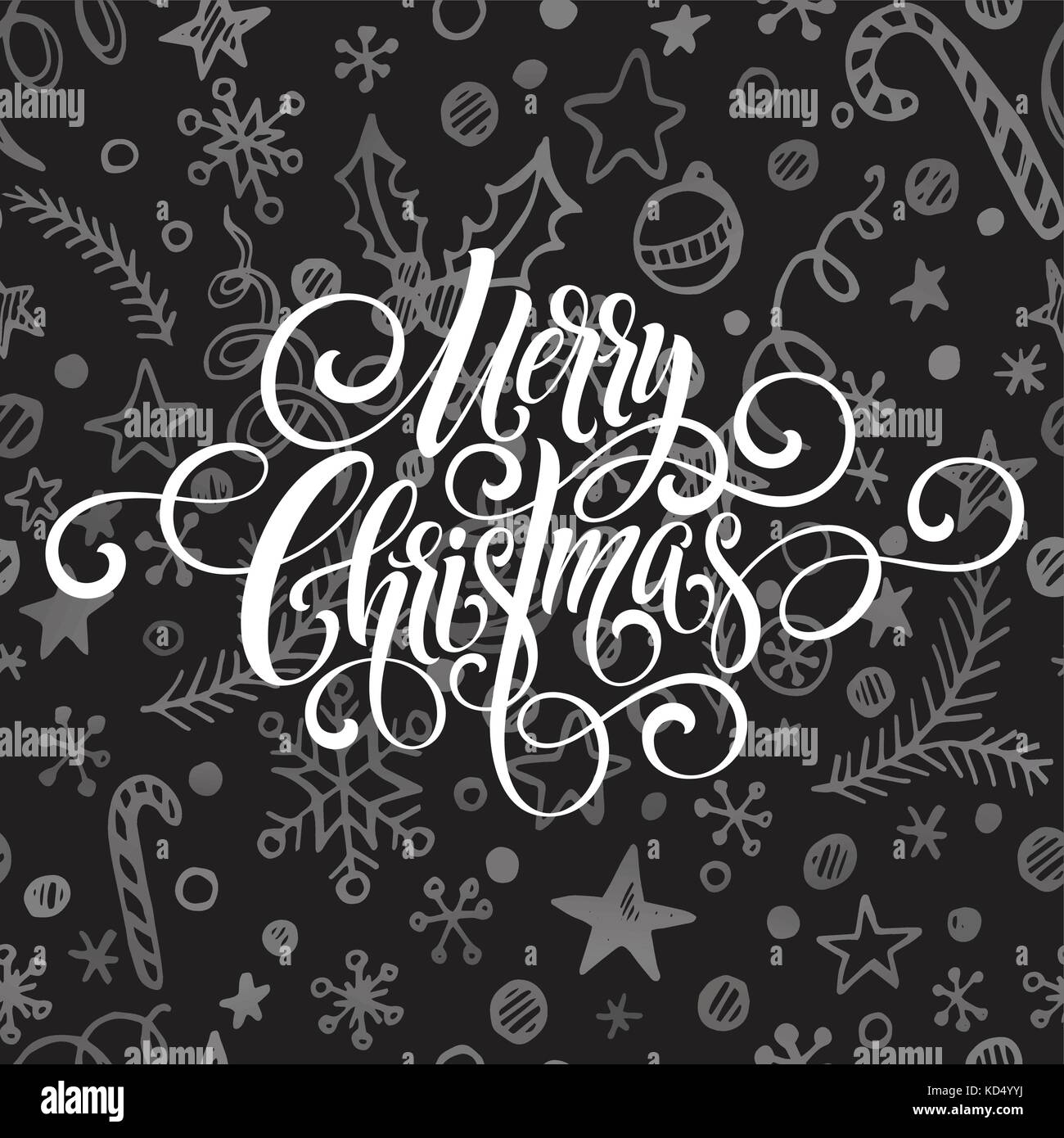 Merry Christmas greeting handwriting script letteringx on a chalkboard ...