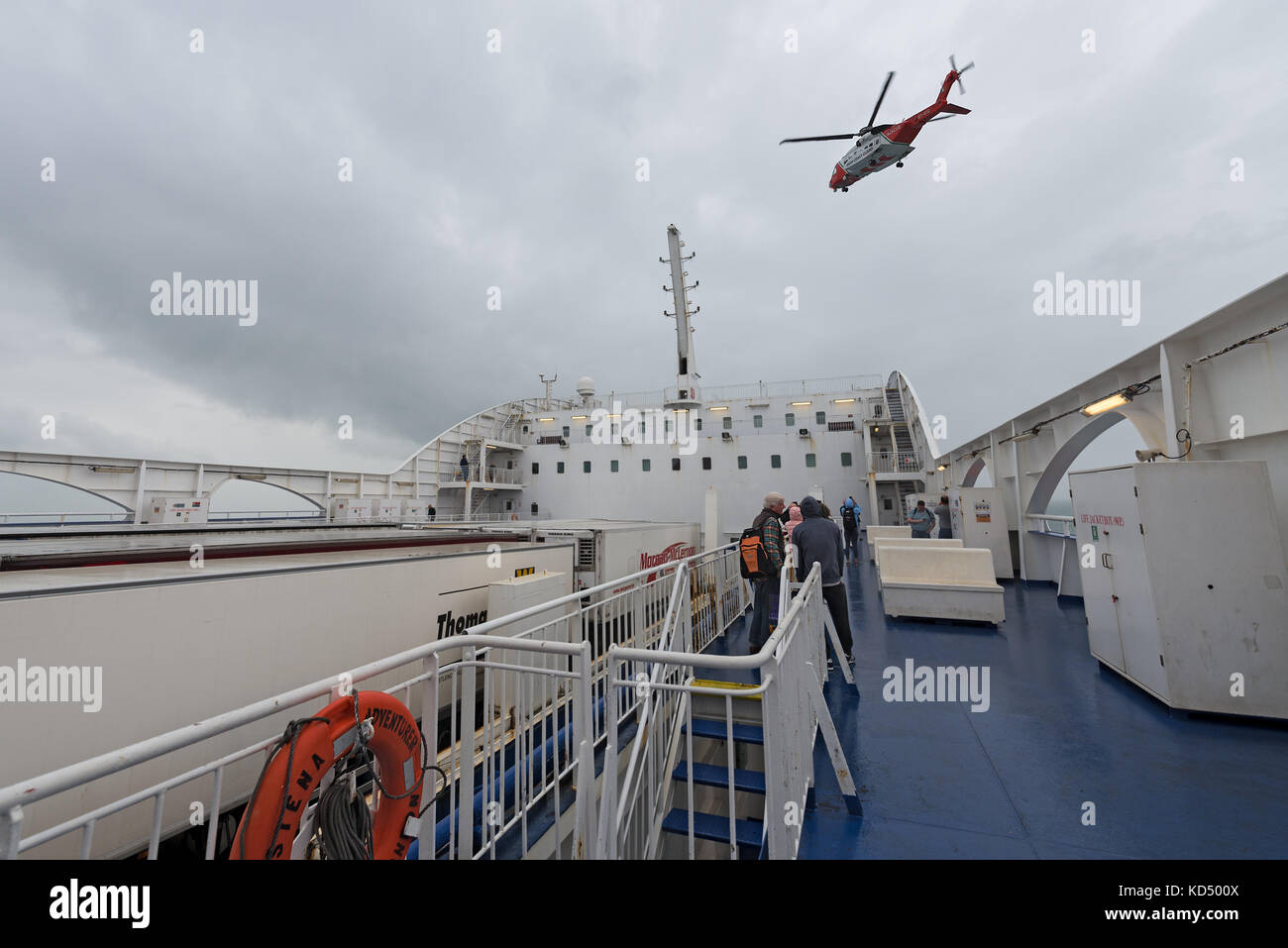 A Sikorsky S-92A helicopter of the Irish Coast Guard conducting ...