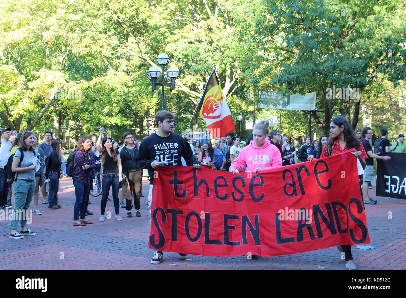 A protest in downtown Ann Arbor about hate, native americans, and ...