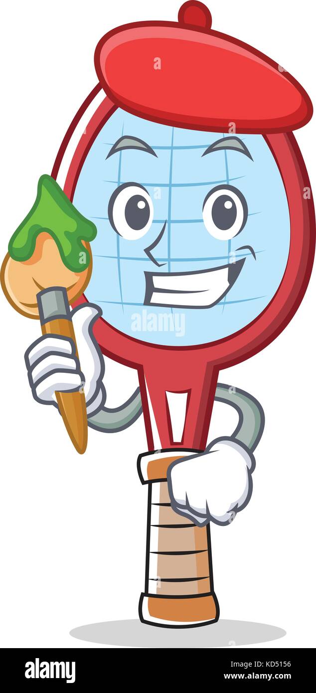 Artist tennis racket character cartoon Stock Vector Image & Art - Alamy