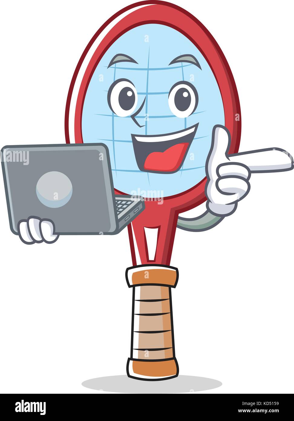 With laptop tennis racket character cartoon Stock Vector Image & Art ...