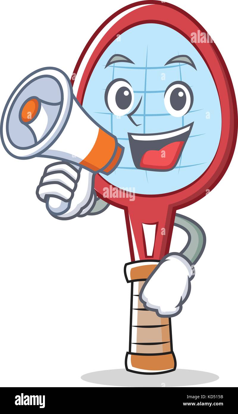 With megaphone tennis racket character cartoon Stock Vector Image & Art ...
