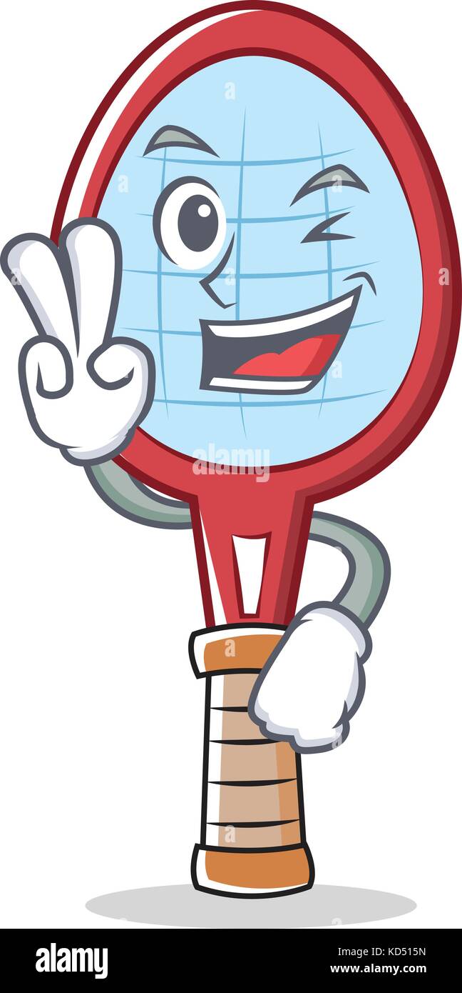 Two finger tennis racket character cartoon Stock Vector Image & Art - Alamy