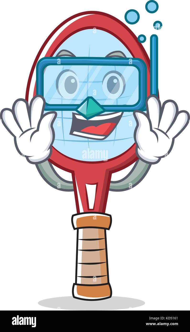 Diving tennis racket character cartoon Stock Vector Image & Art - Alamy