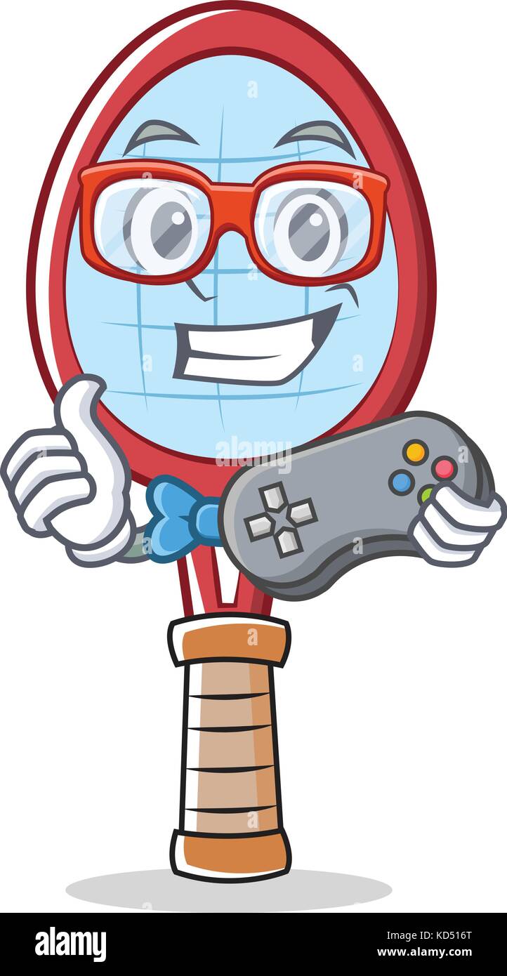 Gamer tennis racket character cartoon Stock Vector Image & Art - Alamy