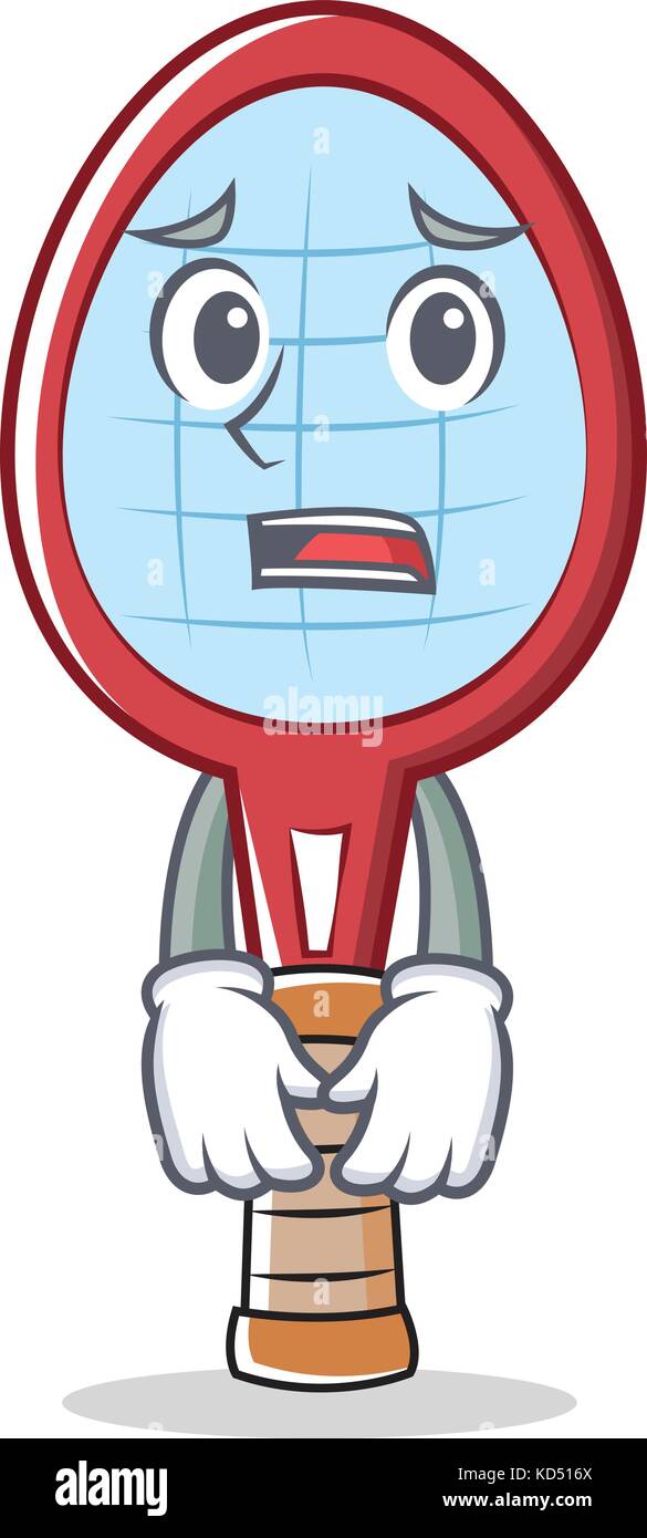 Afraid tennis racket character cartoon Stock Vector Image & Art - Alamy