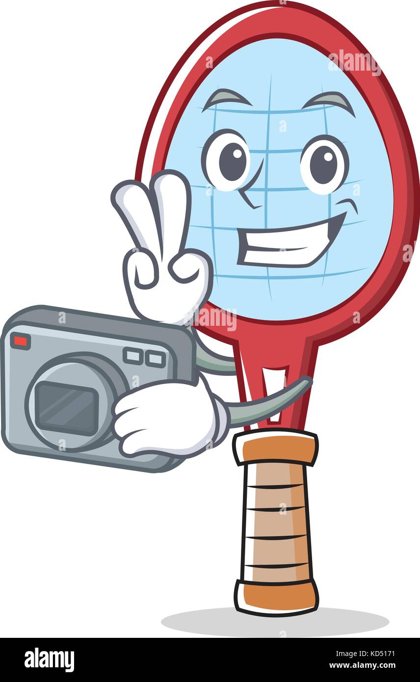 Photography tennis racket character cartoon Stock Vector Image & Art ...