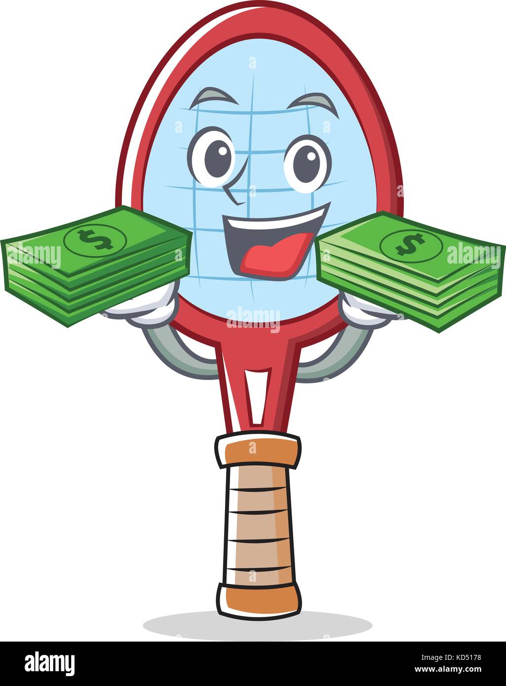 With money tennis racket character cartoon Stock Vector Image & Art - Alamy