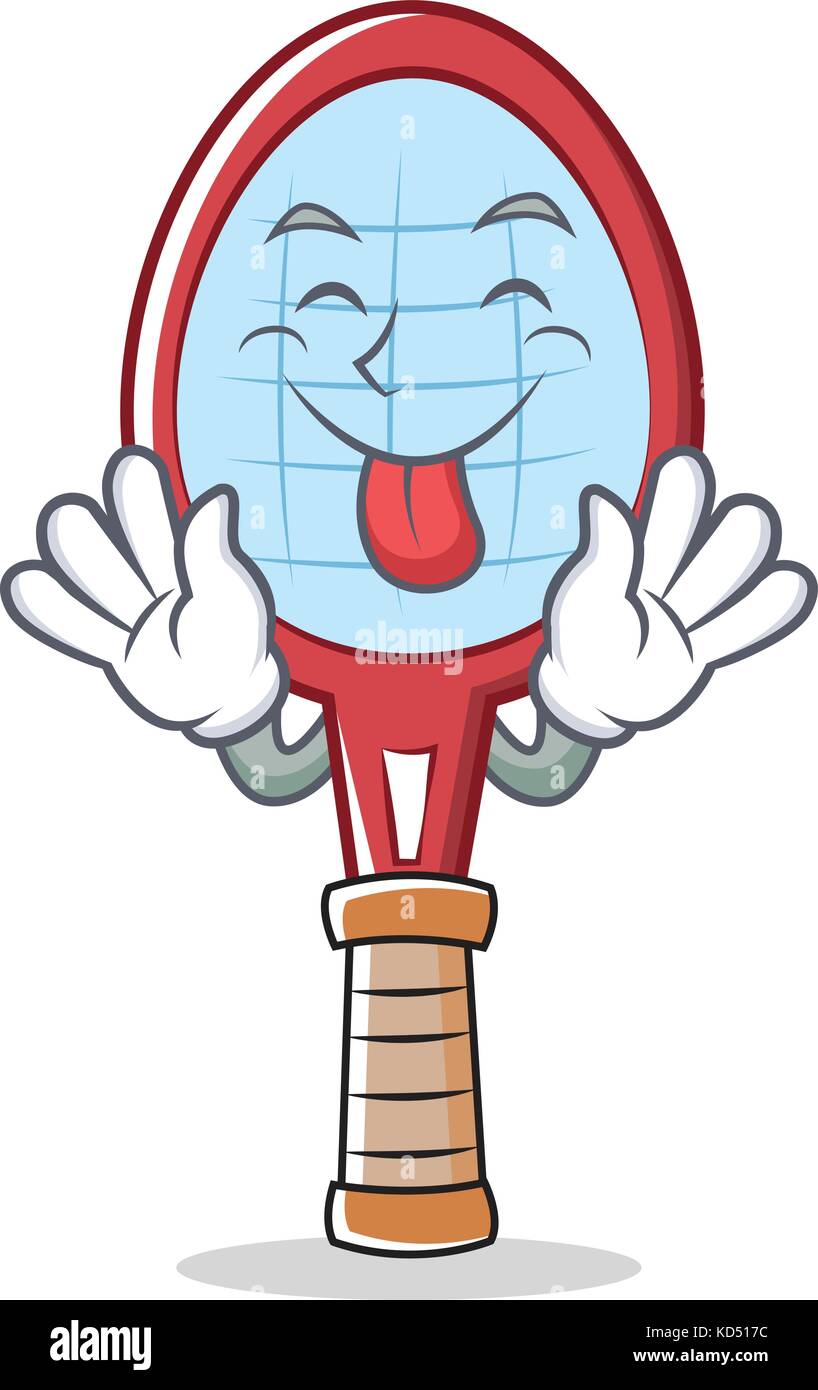Tongue out tennis racket character cartoon Stock Vector Image & Art - Alamy