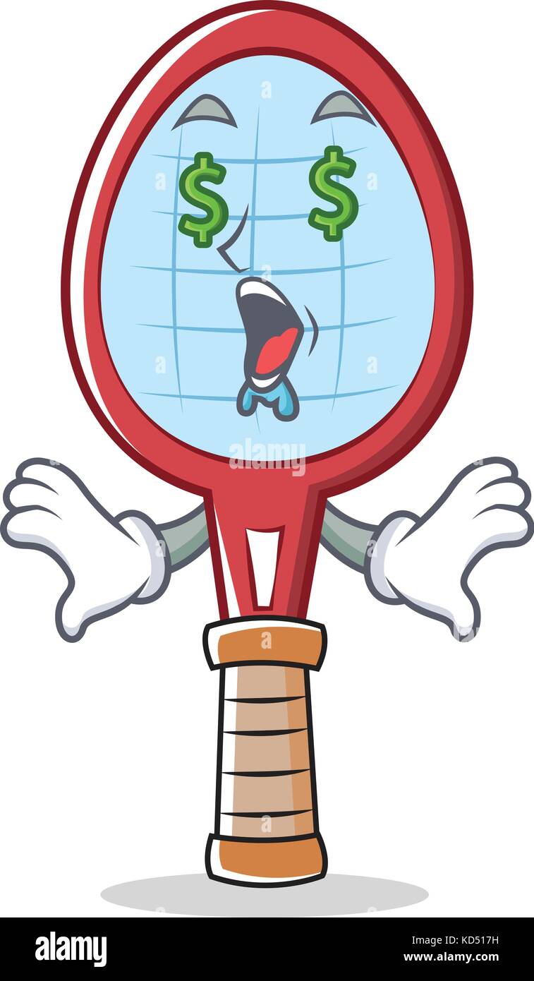 Money eye tennis racket character cartoon Stock Vector Image & Art - Alamy