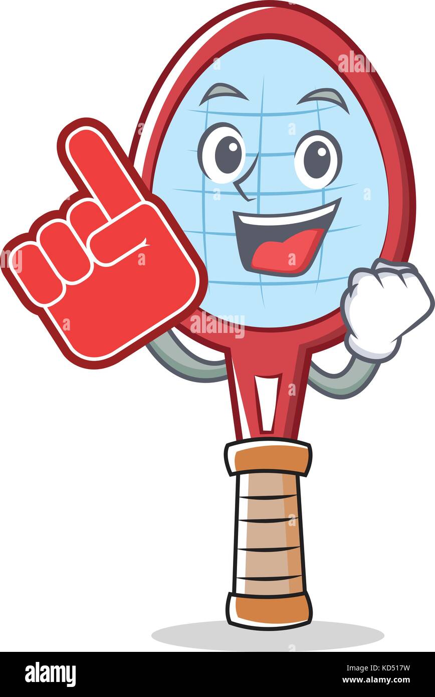 Foam finger tennis racket character cartoon Stock Vector Image & Art ...