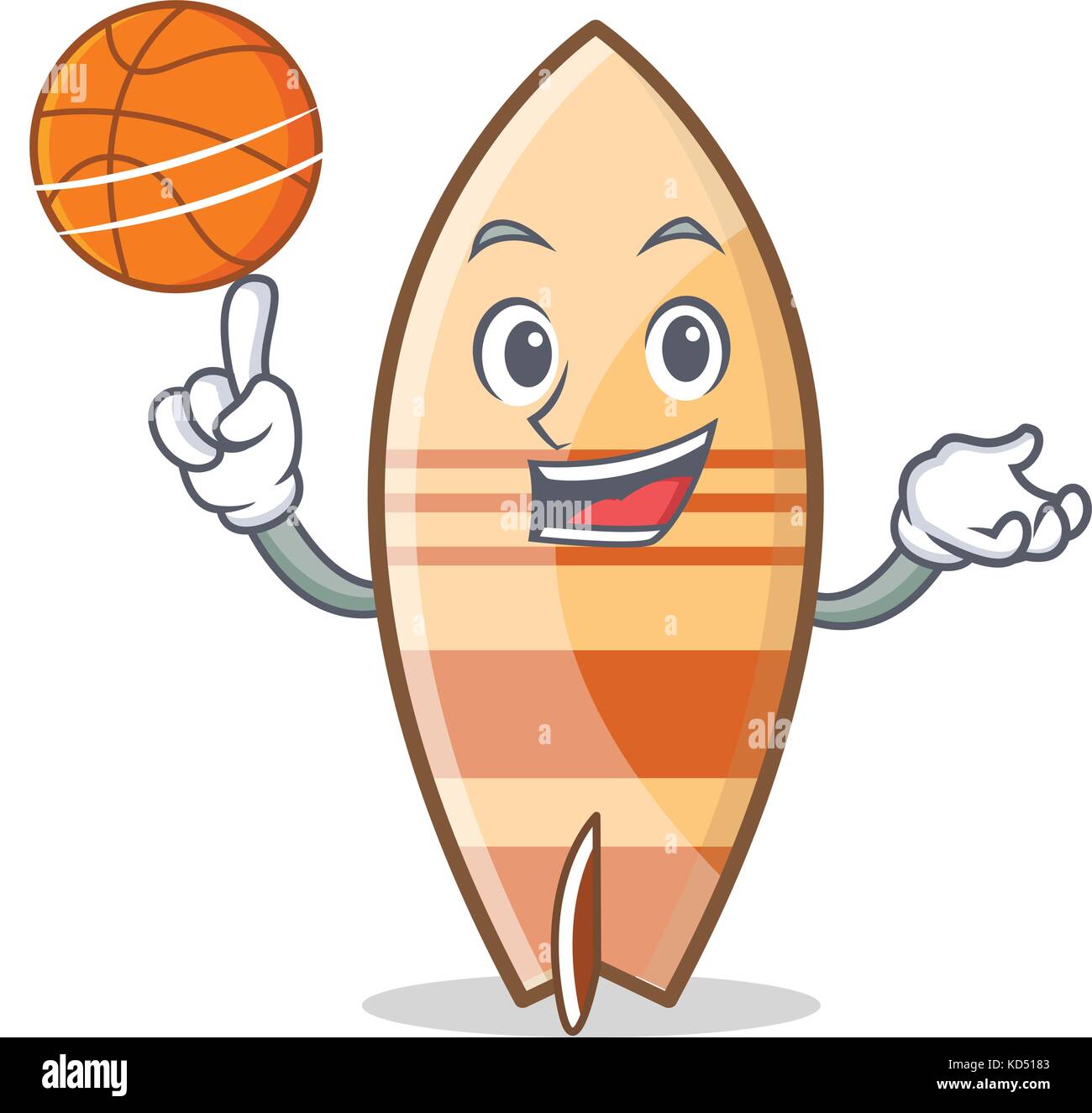 With basketball surfboard character cartoon style Stock Vector Image ...