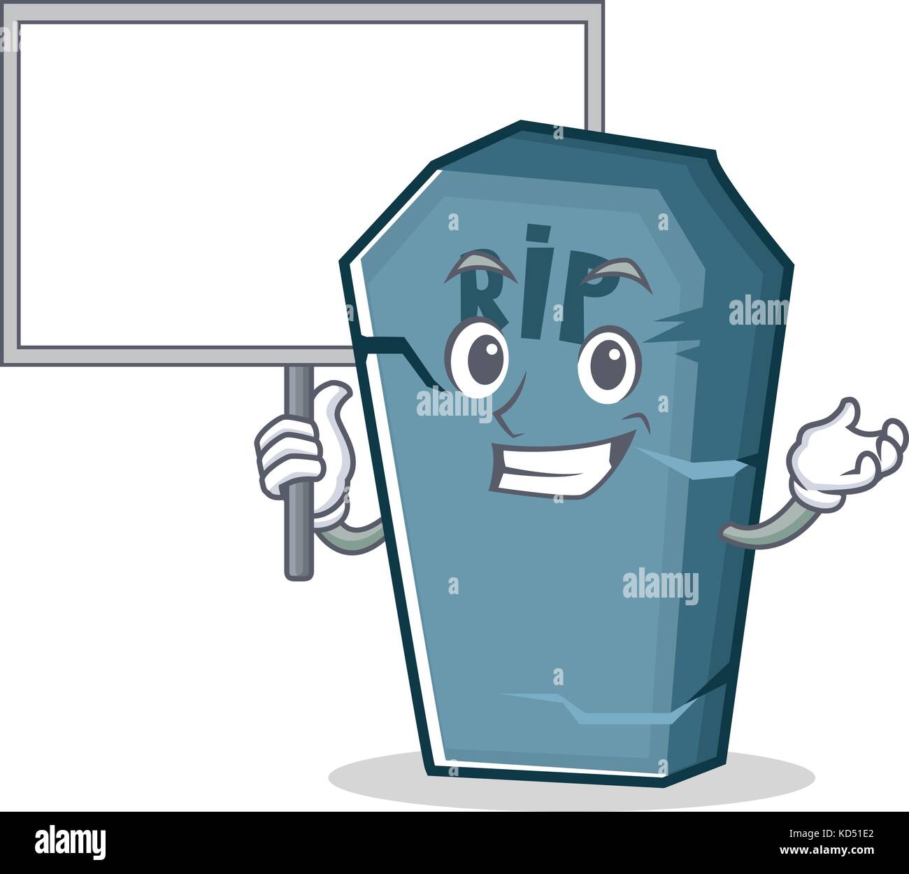 Bring board tombstone character cartoon object Stock Vector Image & Art ...