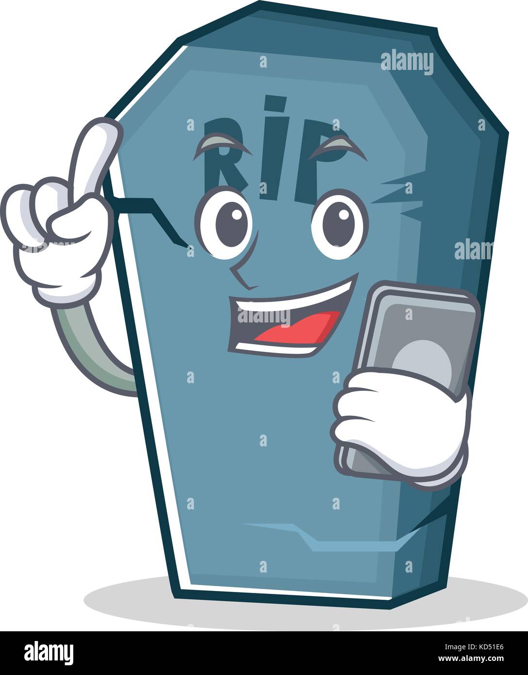 With phone tombstone character cartoon object Stock Vector Image & Art ...