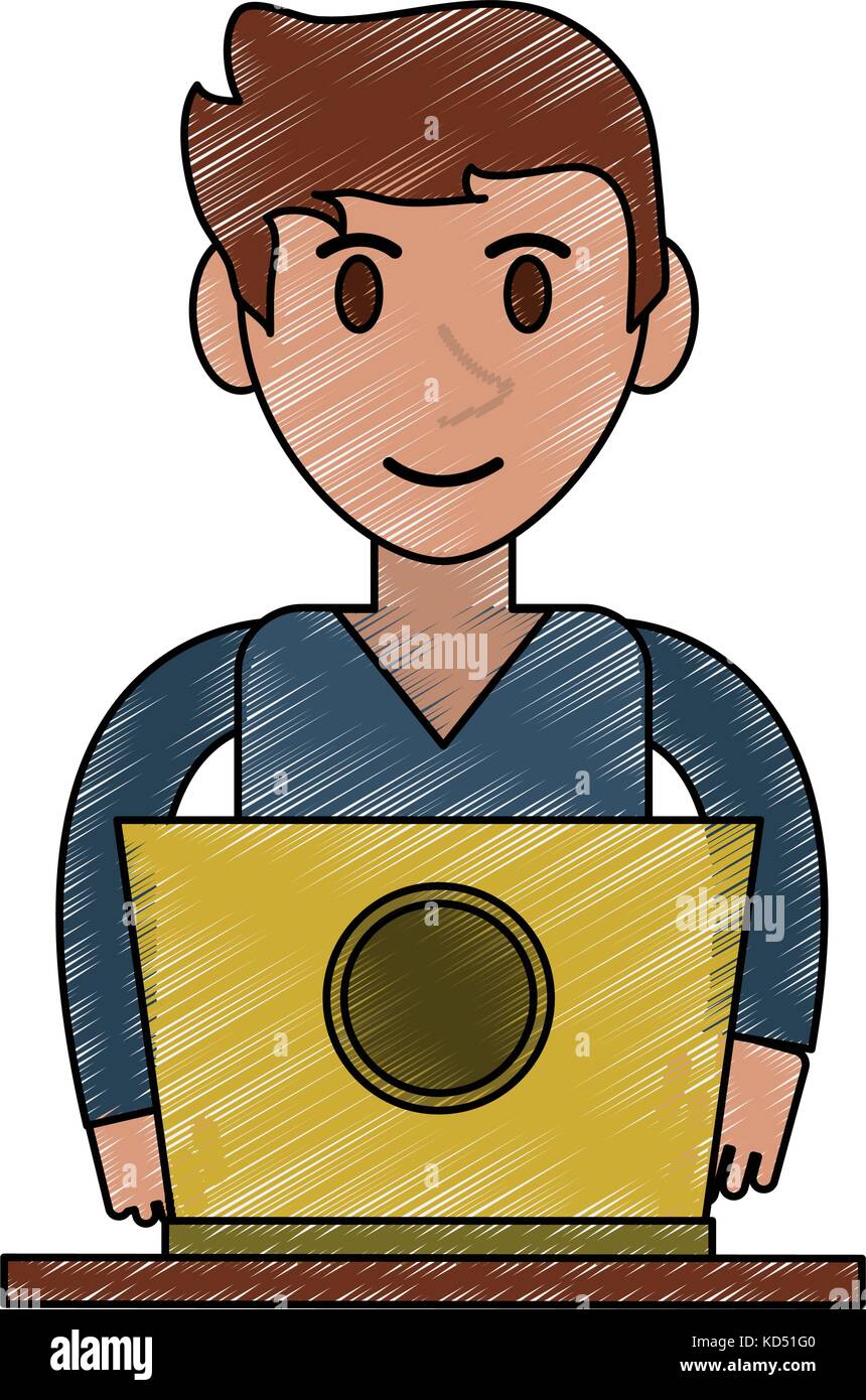 man using laptop icon image Stock Vector Image & Art - Alamy