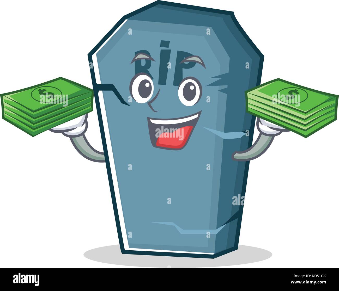 With money tombstone character cartoon object Stock Vector Image & Art ...