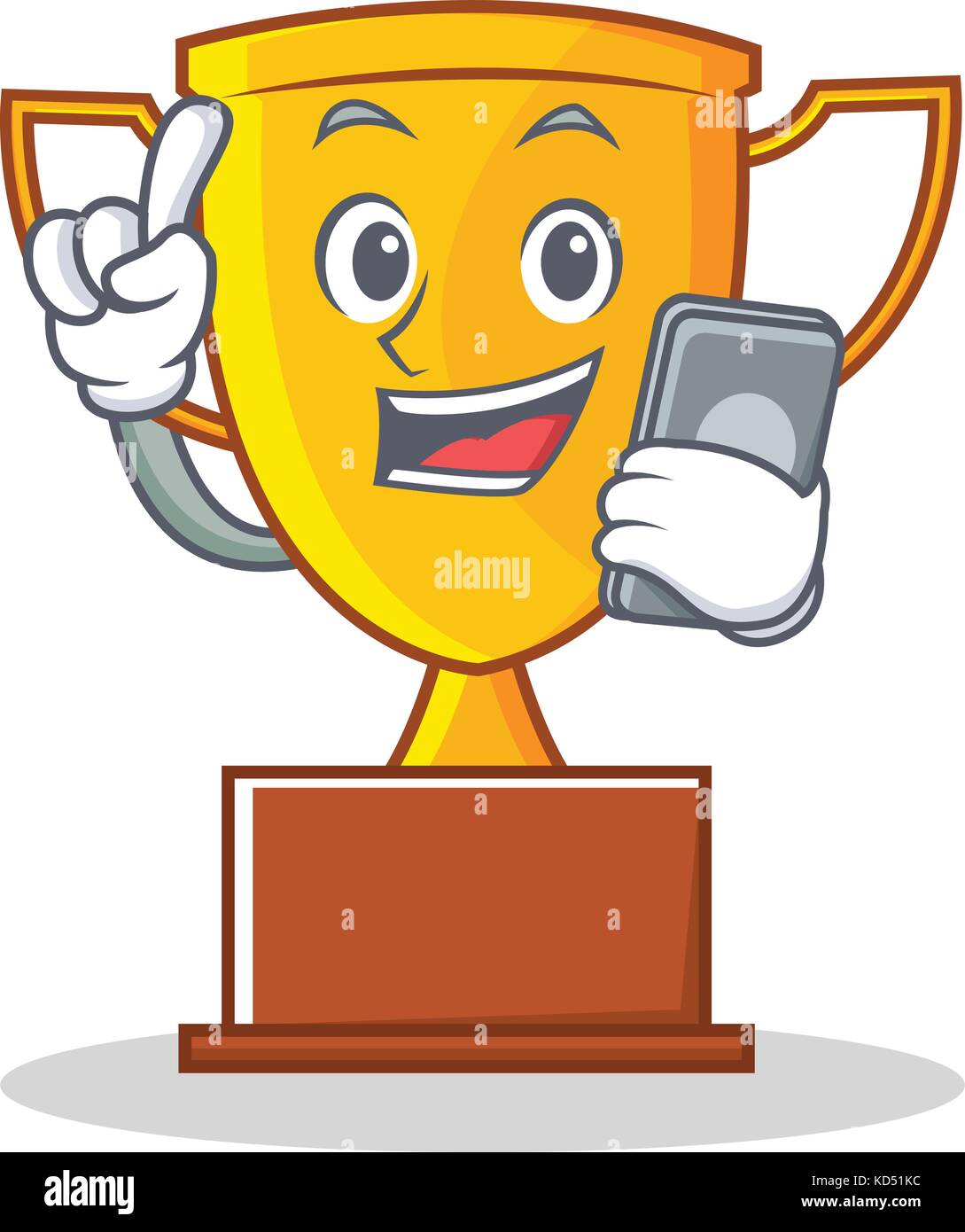 With phone trophy character cartoon style Stock Vector Image & Art - Alamy