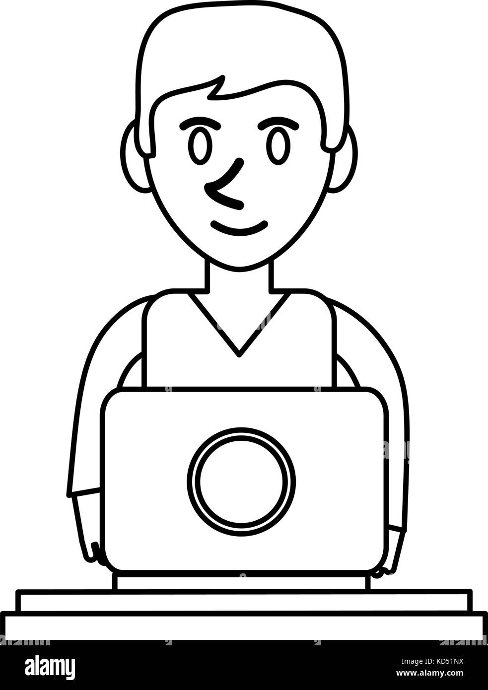 man using laptop icon image Stock Vector Image & Art - Alamy