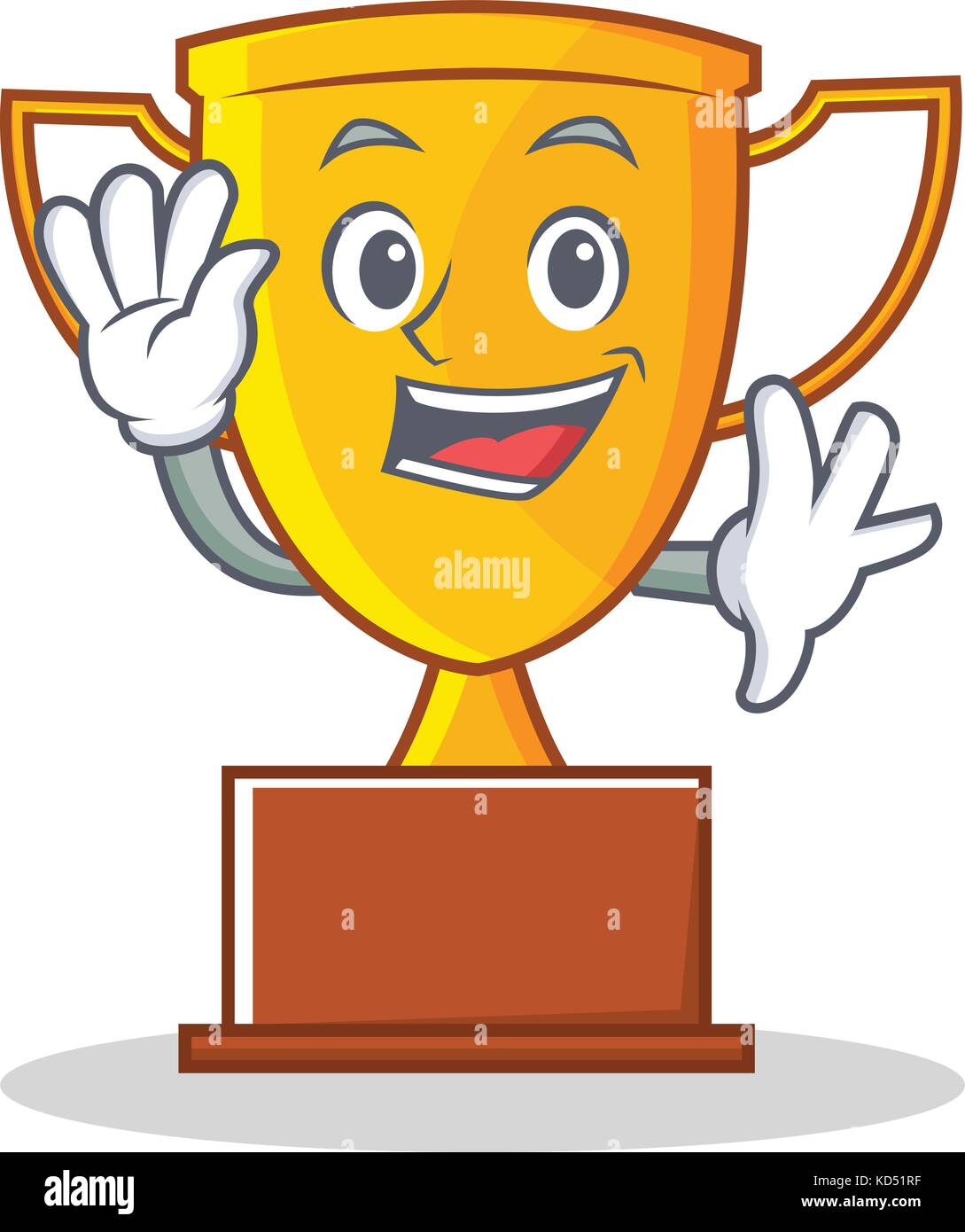 Waving trophy character cartoon style Stock Vector Image & Art - Alamy