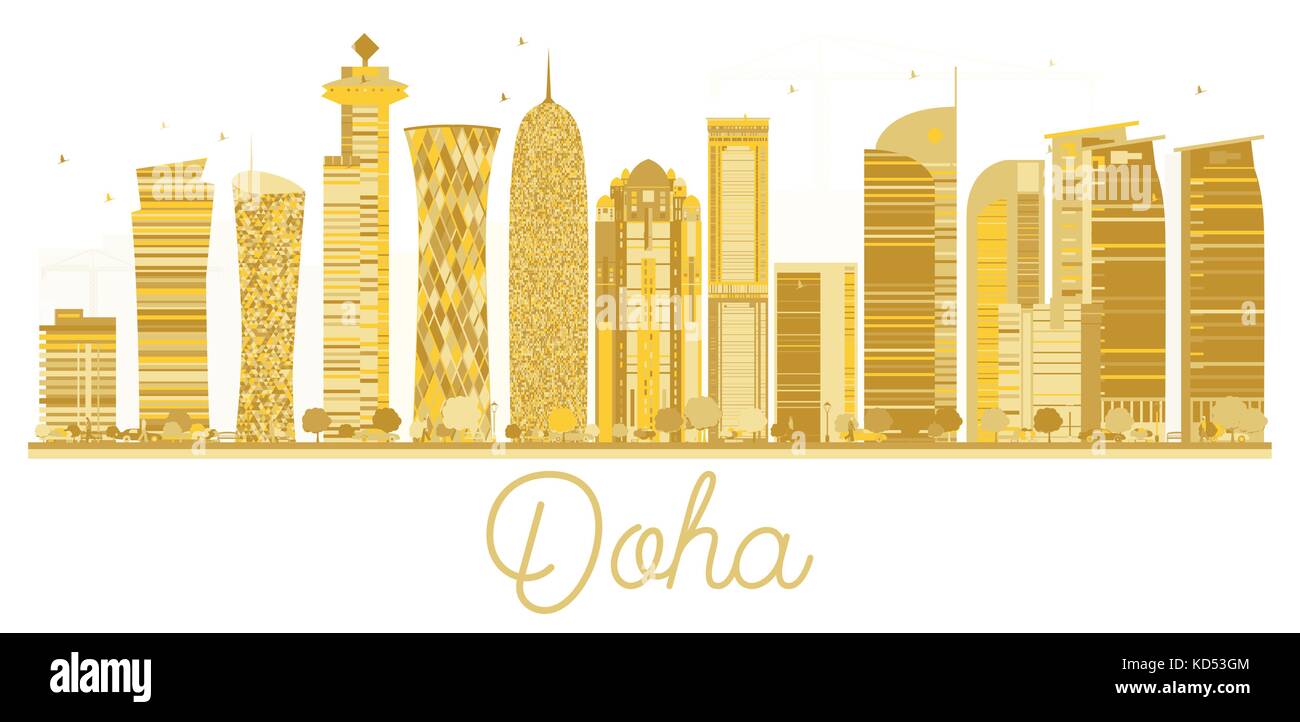 Doha skyline silhouette hi-res stock photography and images - Alamy