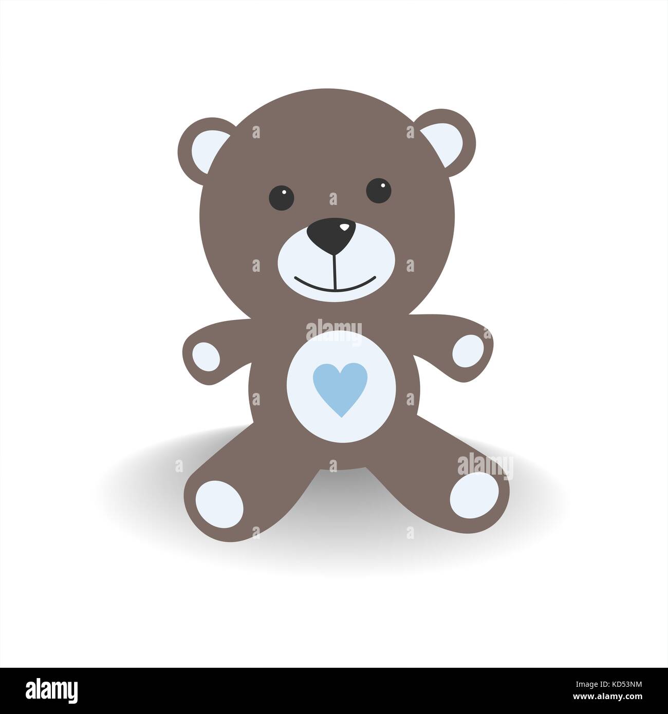 Blue teddy bear with shade on a white background. Vector illustration ...