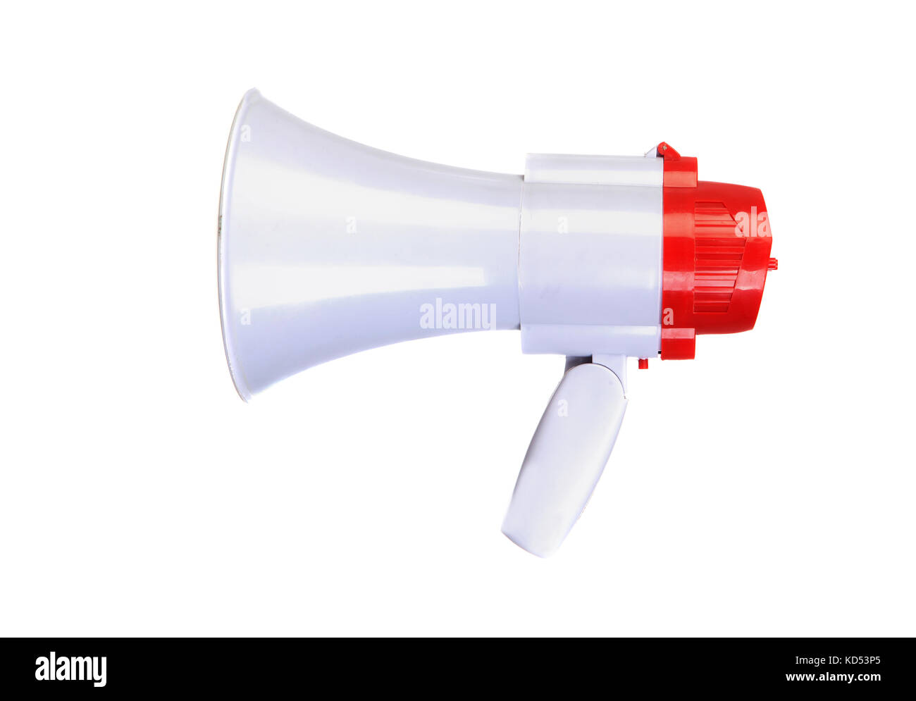 Red Megaphone isolated on a white background Stock Photo - Alamy