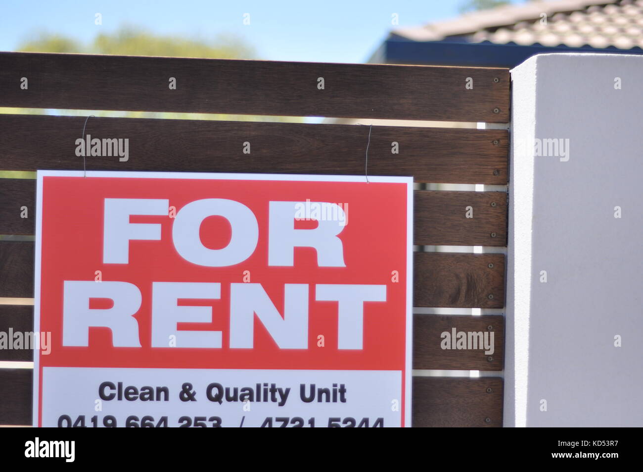Australian for rent sign hi-res stock photography and images - Alamy