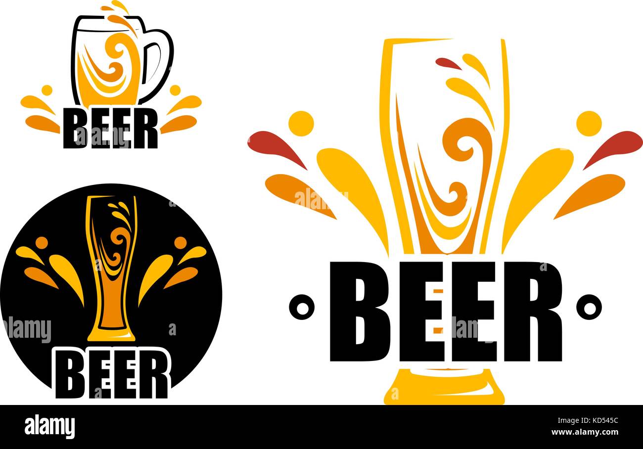 Beer glass black circle Stock Vector Images - Alamy