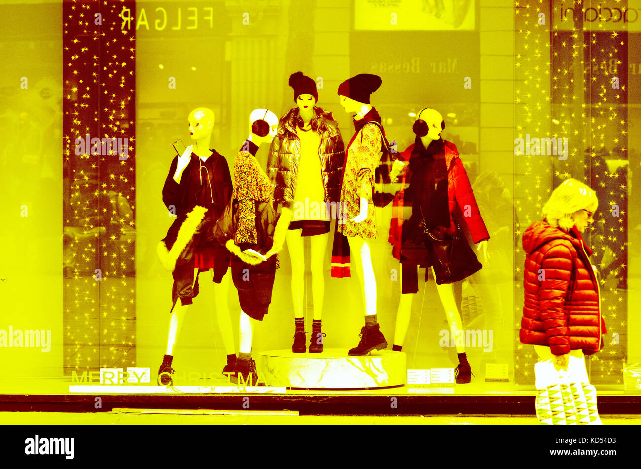 Shop window of clothing store. Barcelona, Catalonia, Spain Stock Photo ...