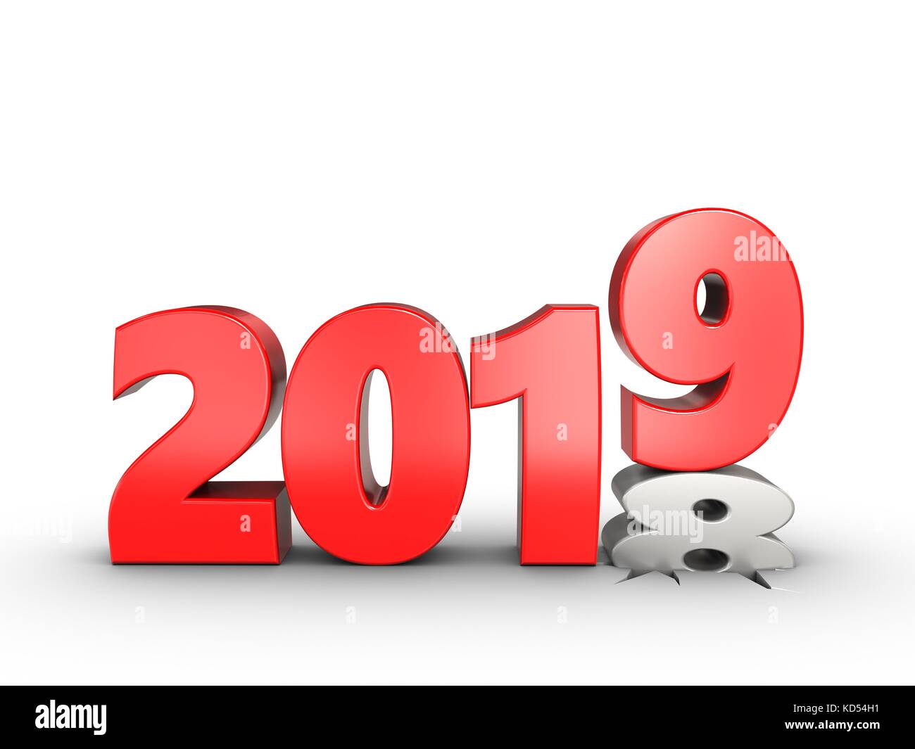3d illustration of 2019 year sign over white background Stock Photo - Alamy