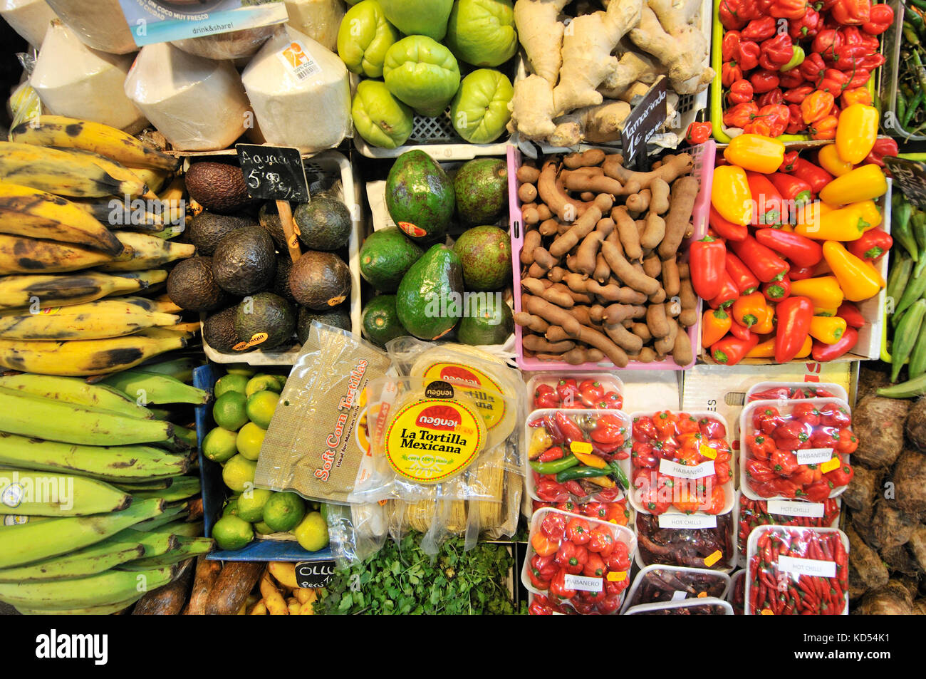Fruits and vegetables for sale. Barcelona, Catalonia, Spain Stock Photo ...