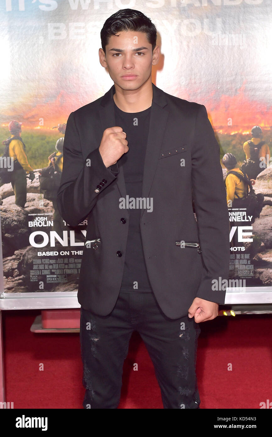 Ryan Garcia attends the 'Only the Brave' premiere at Regency Village ...