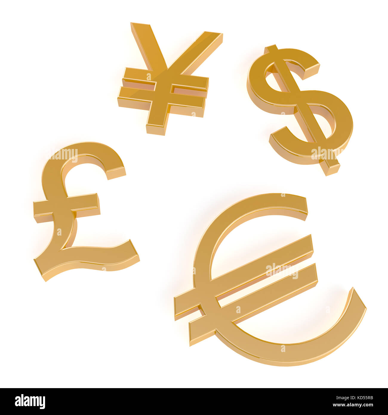 3d golden currency symbols hi-res stock photography and images - Alamy