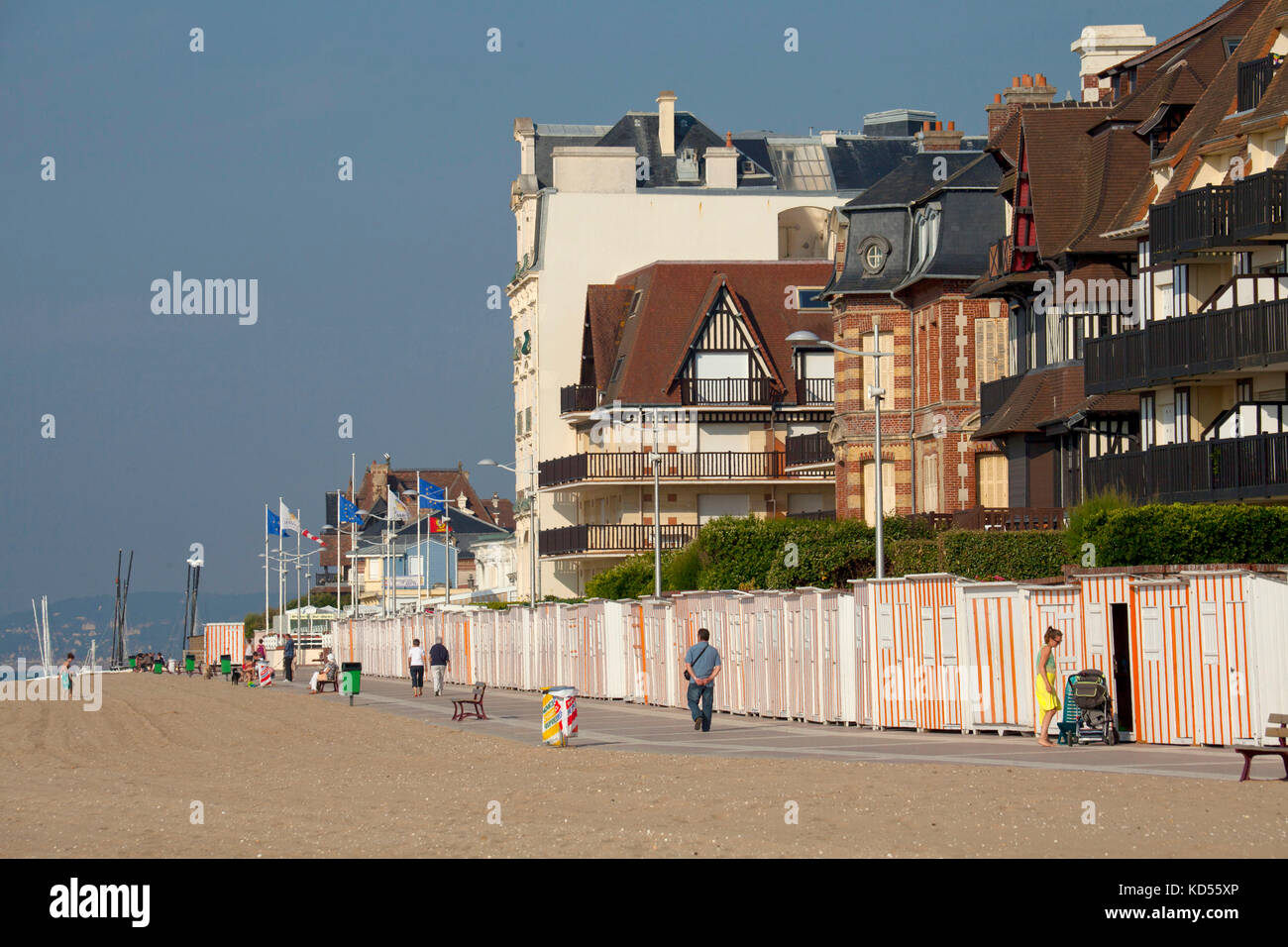Coast of Normandy in Houlgate (north-western France), along the coastal ...