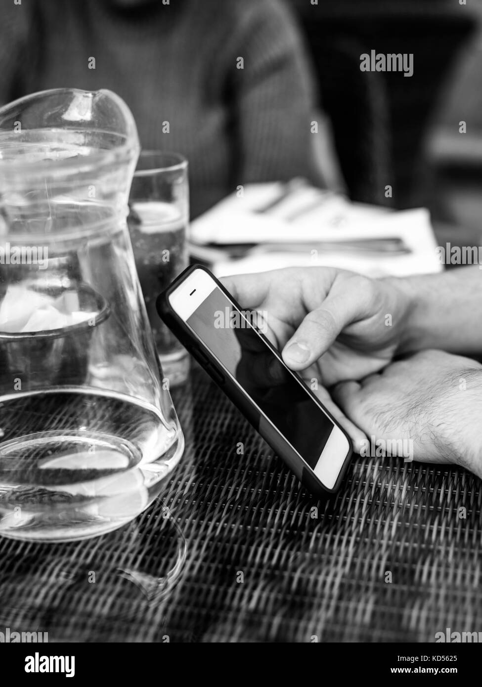 Cell phone glass Black and White Stock Photos & Images - Alamy