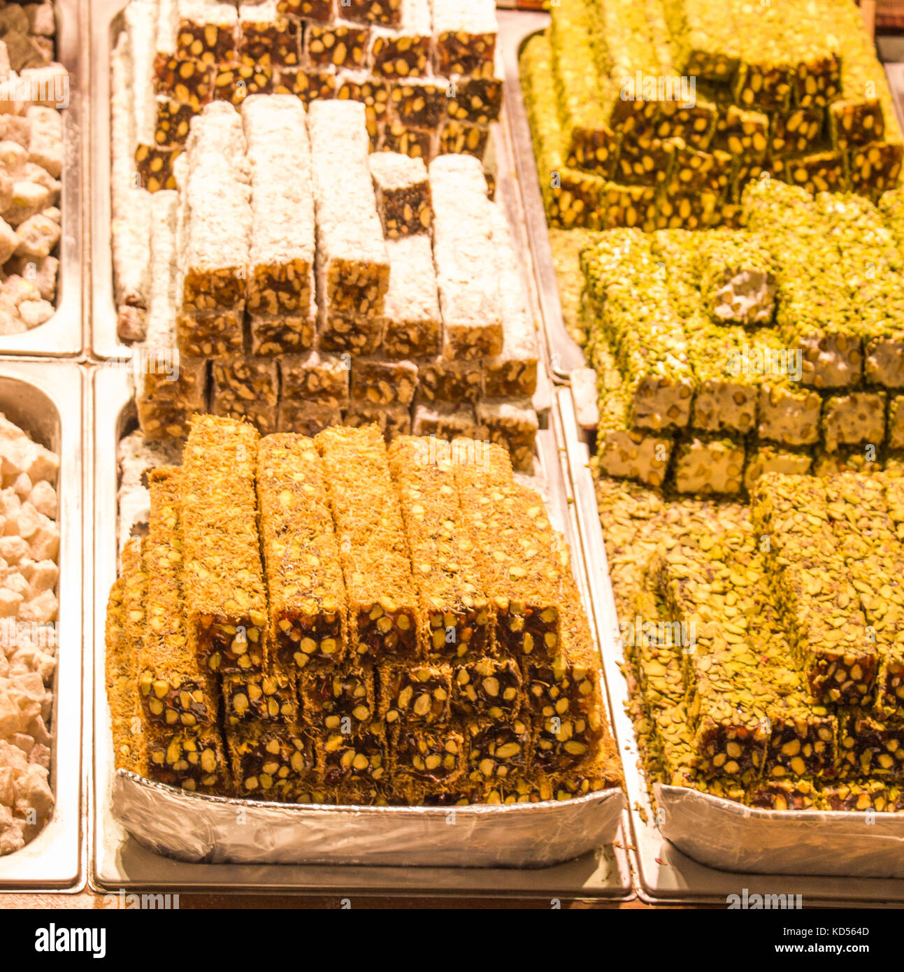 Load of traditional turkish delight rahat lokum Stock Photo - Alamy